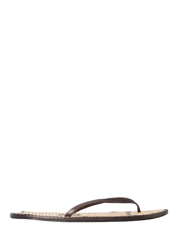 Staud Leather Thong Sandals - Black