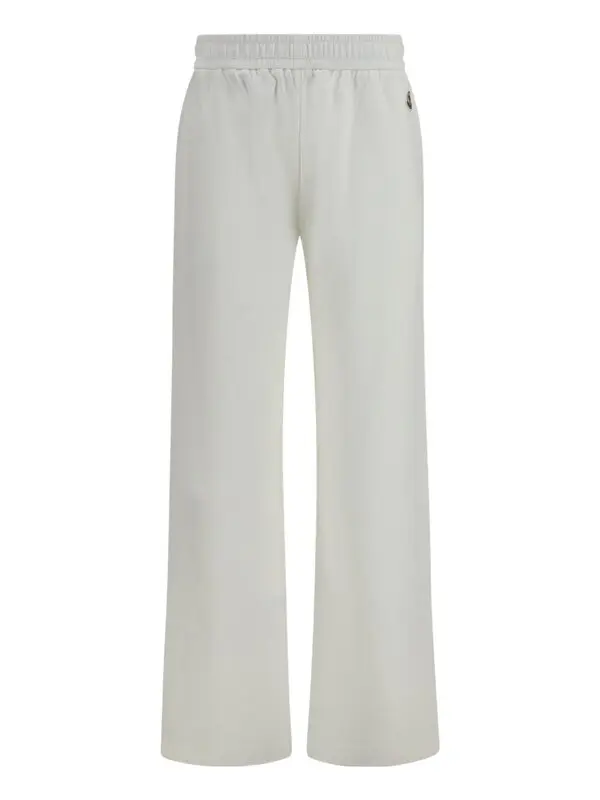 Moncler Wide-leg Athletic Pants With Logo Patch - White
