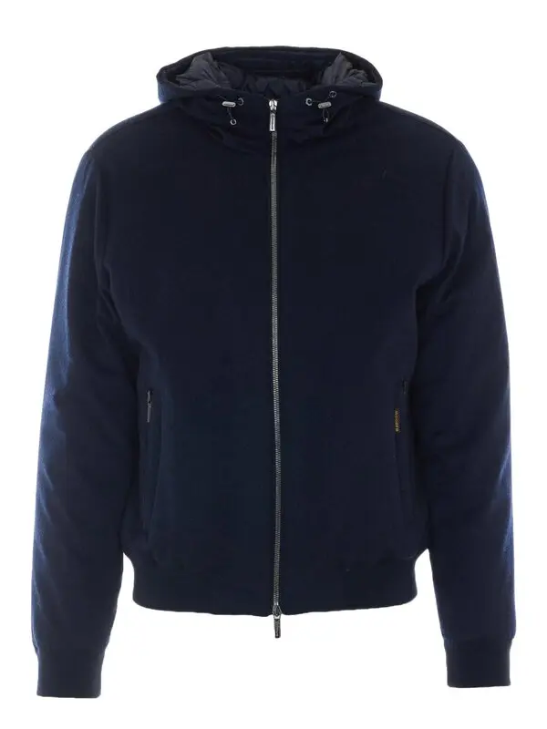 MOORER Oniro" Hooded Zip-up Down Jacket - Black