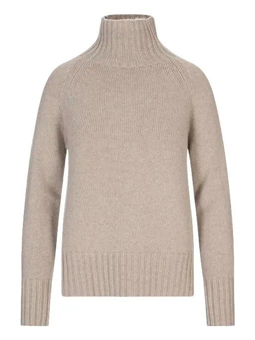 Max Mara High Neck Ribbed Sweater - Light Brown