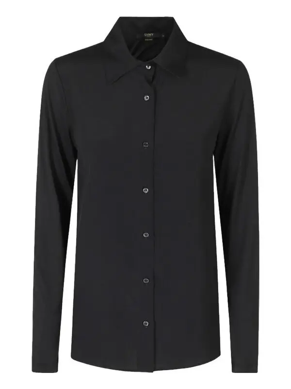 Seventy Long Sleeve Cotton Blend Shirt - Black
