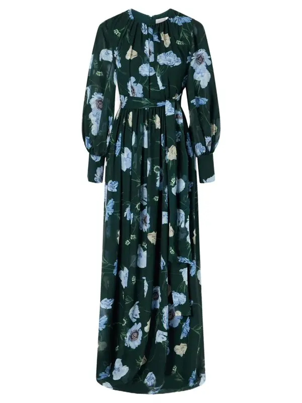 Erdem Floral Print Maxi Dress - Green