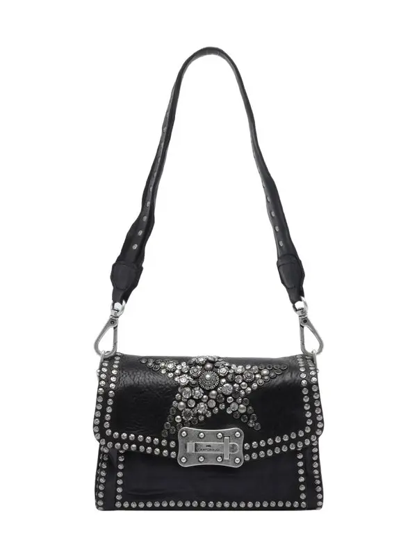 CAMPOMAGGI Embellished Flap Shoulder Bag - Black