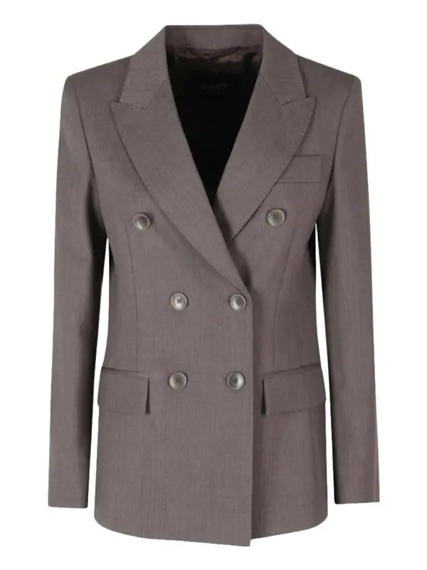 Seventy Double-breasted Blazer With Notched Lapels - Earth