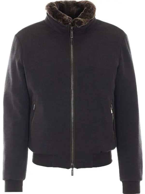 MOORER Bellati Fur-trimmed Zip Jacket - Black