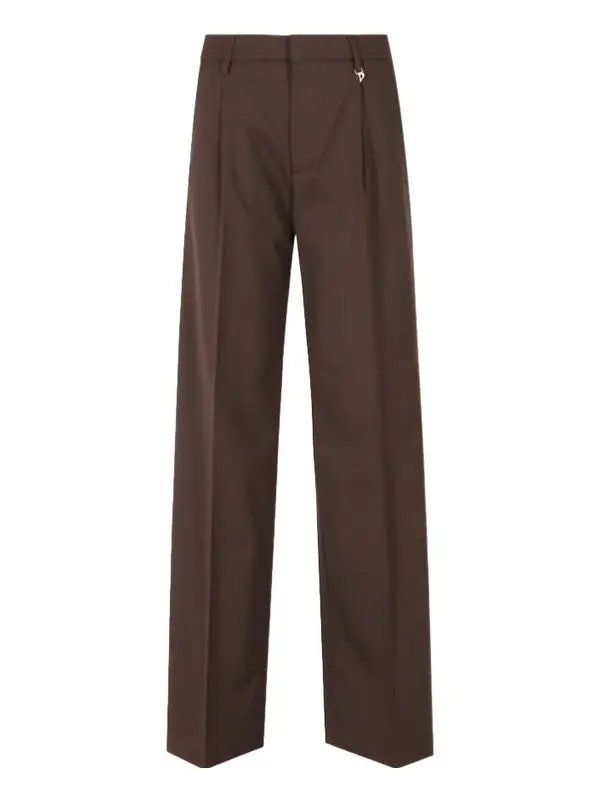 DONDUP Pleated Palazzo Pants - Chocolate