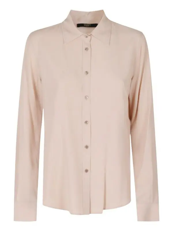 Seventy Long-sleeved Shirt With Classic Collar - Powder