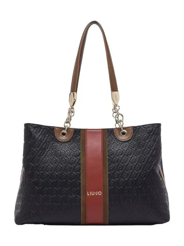 Liu Jo Medium Tote Bag With Embossed Monogram - Black