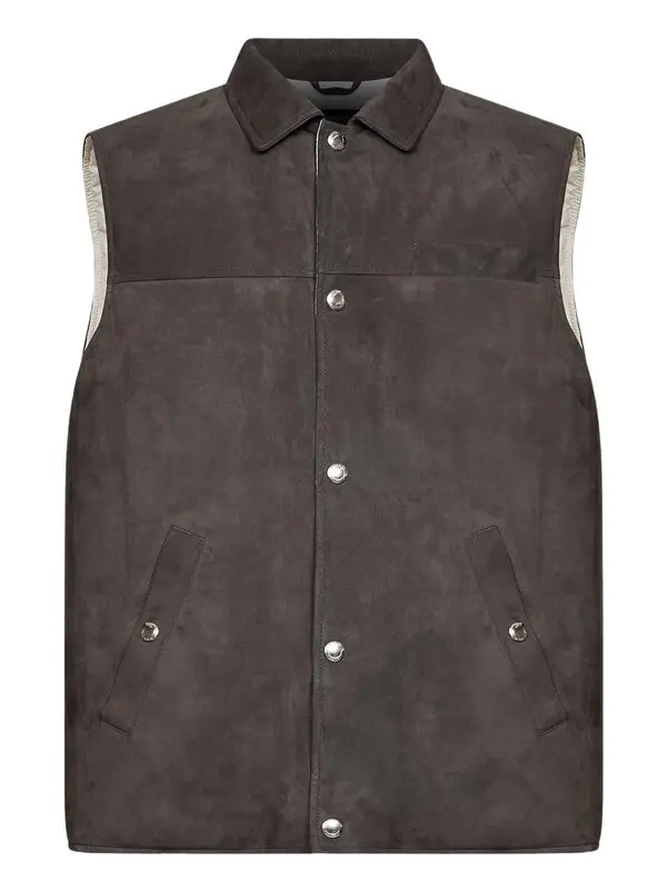 Brunello Cucinelli Sleeveless Buttoned Vest - Grey