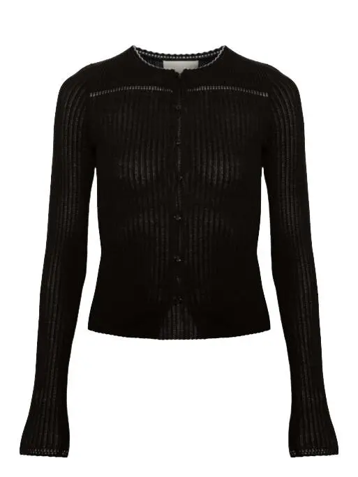 Isabel Marant Étoile Long Sleeve Cut-out Cardigan - Black