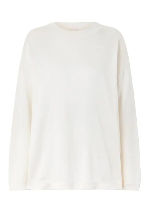 Khaite Oversized Crew Neck Long-sleeve Top - White