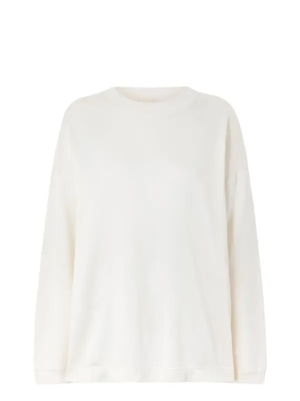 Khaite Oversized Crew Neck Long-sleeve Top - White