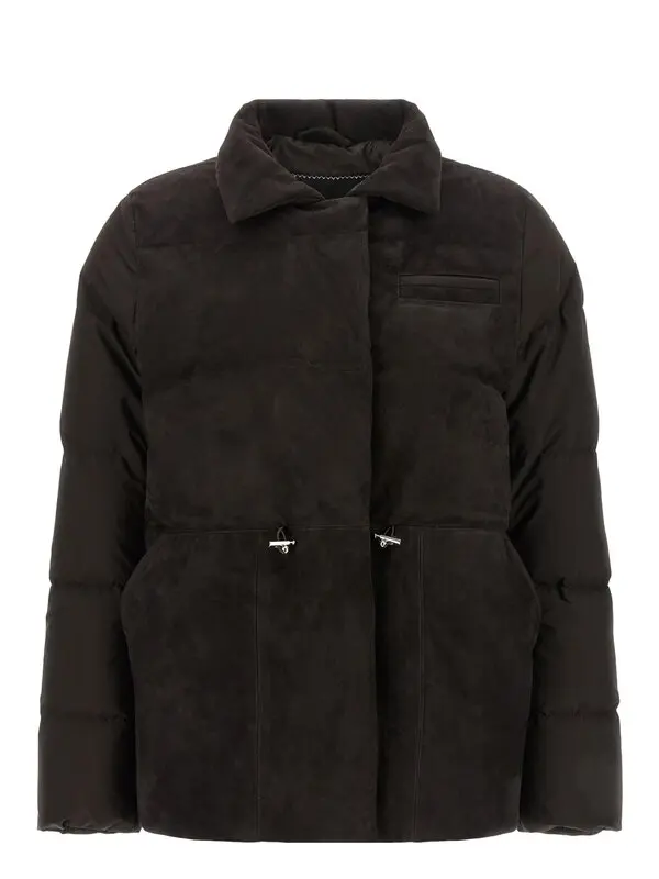 Kiton Brushed Panel Drawstring Down Jacket - Brown