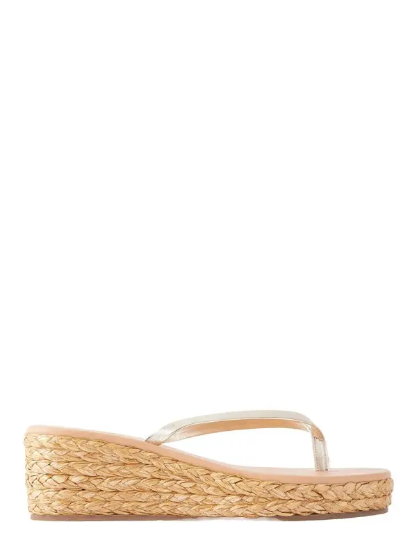 ANCIENT GREEK SANDALS Raffia Wedge Flip-flops - No
