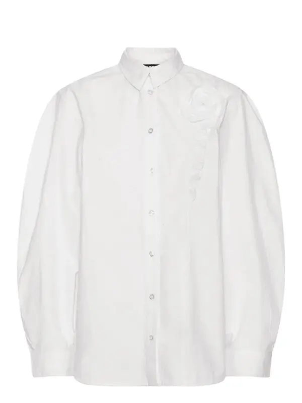 ROTATE BY BIRGER CHRISTENSEN Oversized 3d Floral Shirt - White