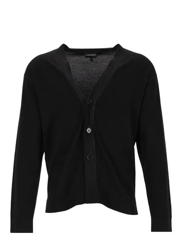 Emporio Armani V-neck Buttoned Cardigan - Black