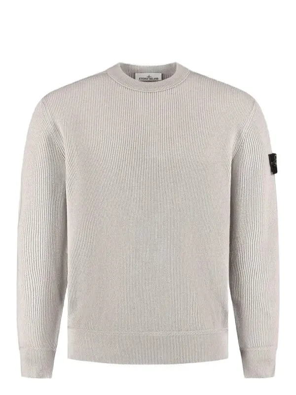 Stone Island Long Sleeve Logo Patch Sweatshirt - Sand