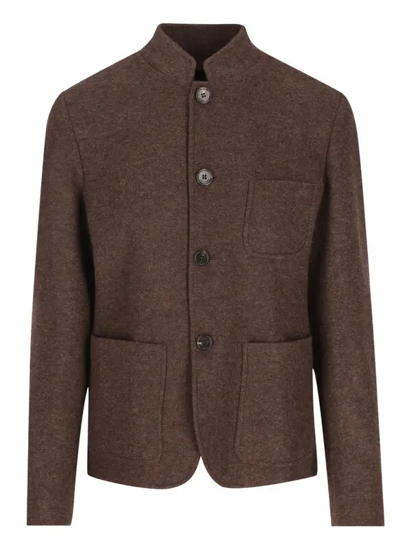 Loro Piana Cashmere Stand Collar Coat - Brown