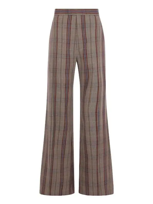 VIVIENNE WESTWOOD Wide-leg Checked Trousers - Brown