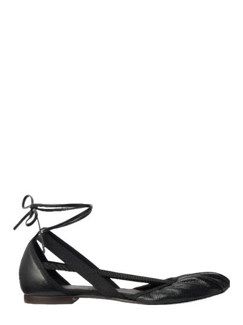 LEMAIRE Flat Pedille Ballerinas In Goat Leather - Black