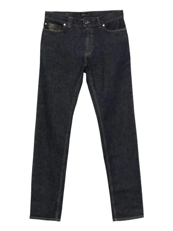 Brioni Straight-leg Jeans With Button Details - Navy Blue