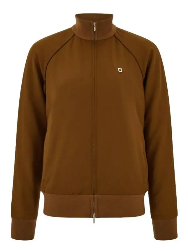 FERRAGAMO Zip-up Blouson With Gancio Logo - Soy Seed