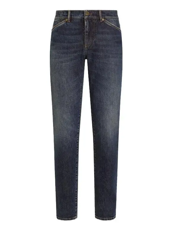 Dolce & Gabbana Dark Wash Skinny Jeans - Black