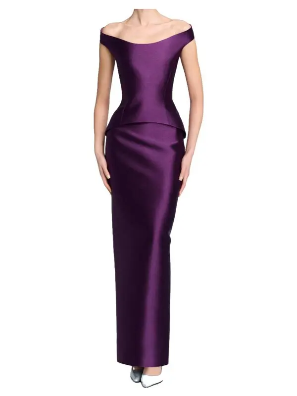 Solace Off-the-shoulder Maxi Dress - Purple-red