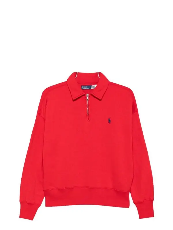 Polo Ralph Lauren Half-zip Logo Sweatshirt - Red