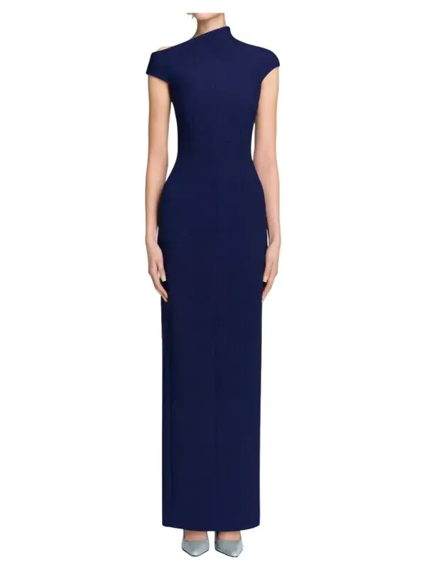 Solace Asymmetrical Dress - Navy Blue