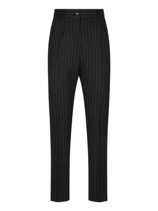 Dolce & Gabbana Tailored Pinstripe Wool Pants - Black