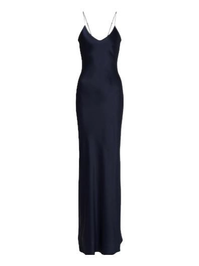 NILI LOTAN Cami Silk Satin Slip Dress - Blue