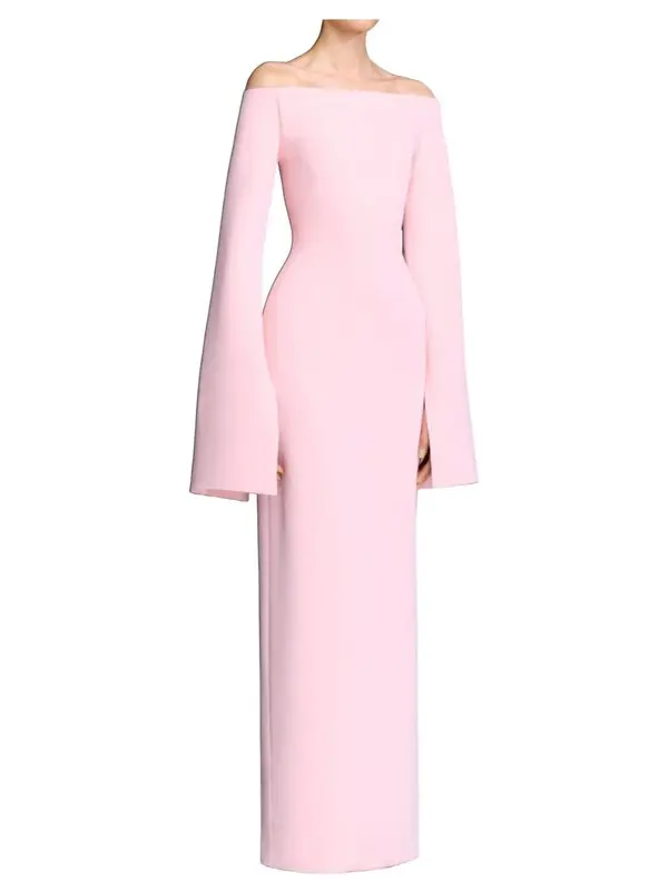 Solace Off-the-shoulder Maxi Dress With Ruffled Sleeves - Light Pink