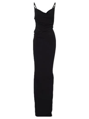 Coperni Draped Open-back Jersey Maxi Dress - Black