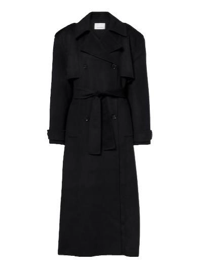 THE FRANKIE SHOP Nikola Padded Wool And Cashmere Trench Coat - Black