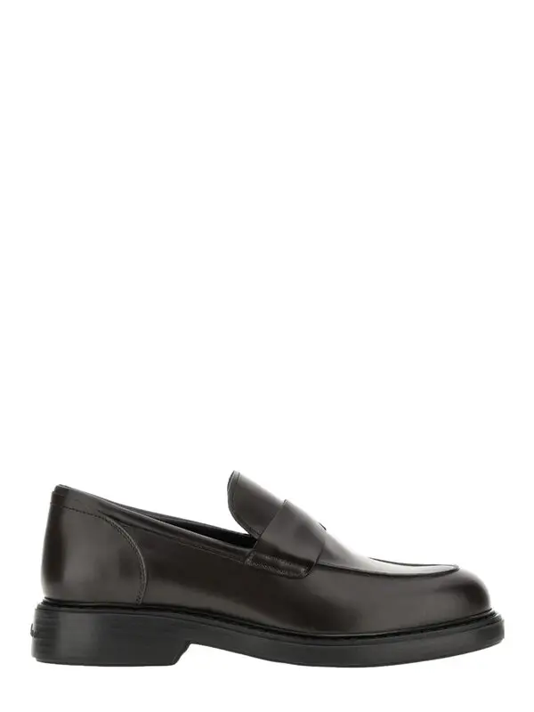 Hogan Brushed Leather Loafers - Brown