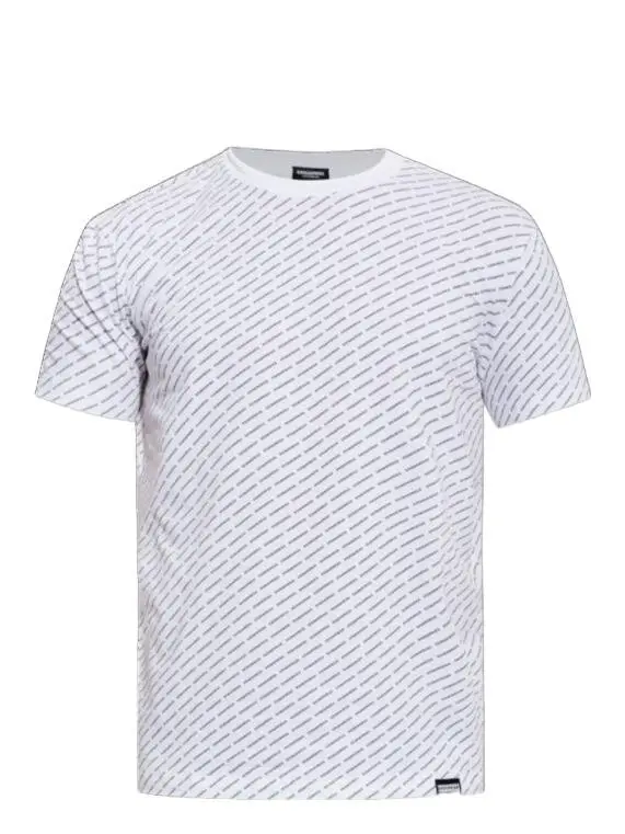 Dsquared2 Round Neck Short-sleeved Underwear With Pattern - White