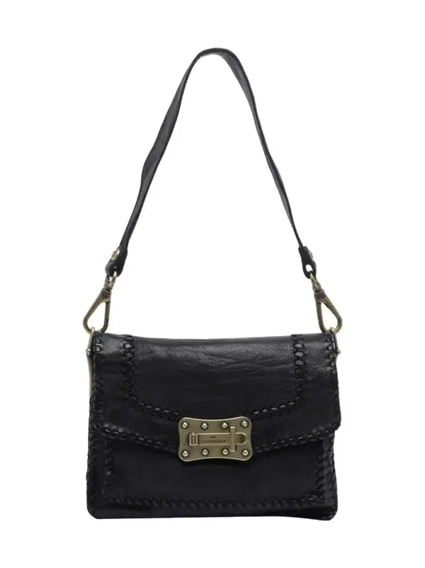 CAMPOMAGGI Flap Shoulder Bag With Turn-lock Closure - Black