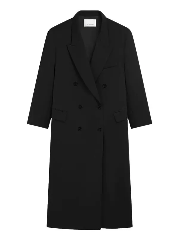 THE FRANKIE SHOP Double-breasted Long Coat - Black