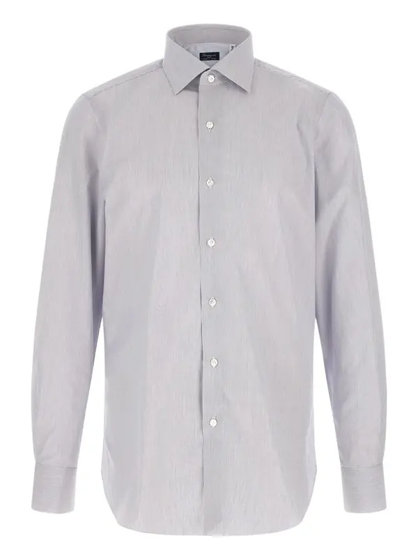 FINAMORE 1925 Micro-stripe Shirt - White