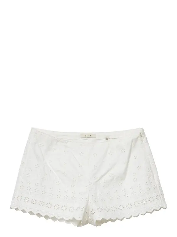 DÔEN Arda Embroidered Eyelet Shorts - Salt