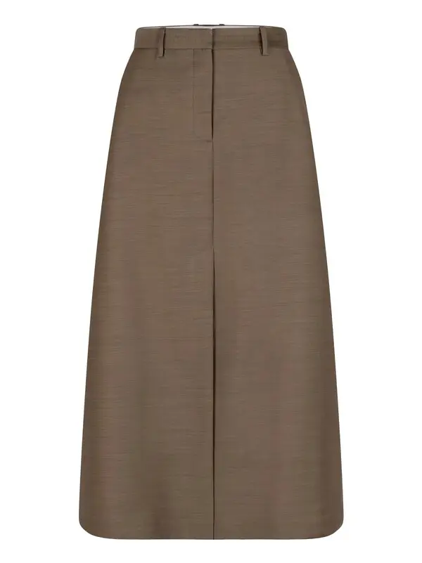 HEIRLOME Midi Skirt With Slit - Olive
