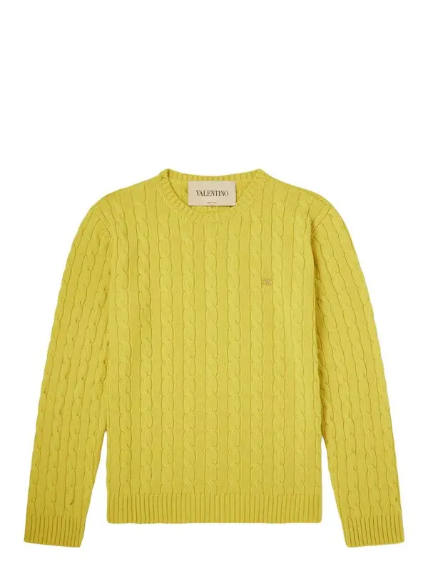 Valentino Garavani Vlogo Cashmere Sweater - Yellow