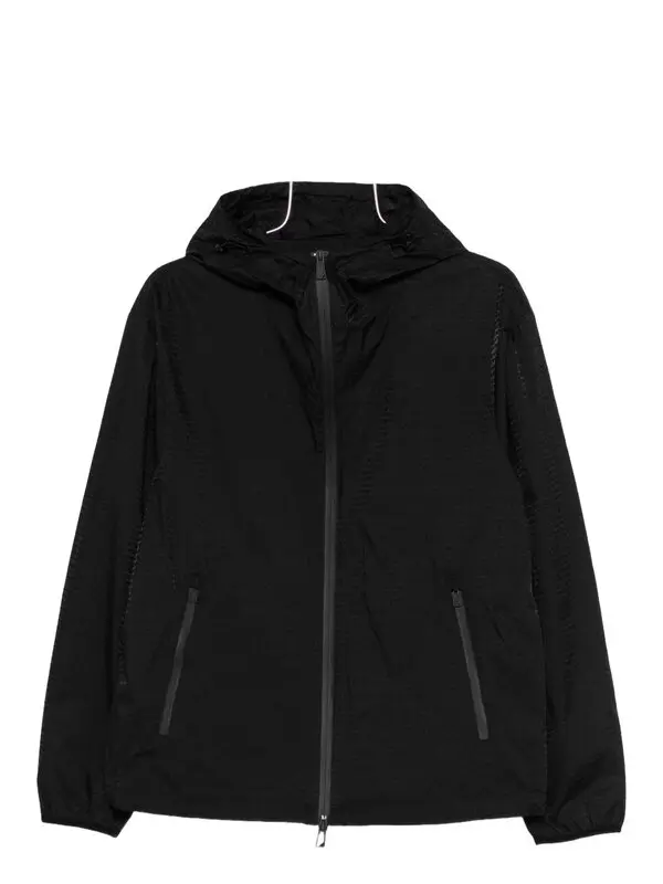 Emporio Armani Nylon Blouson Jacket With Hood - Black