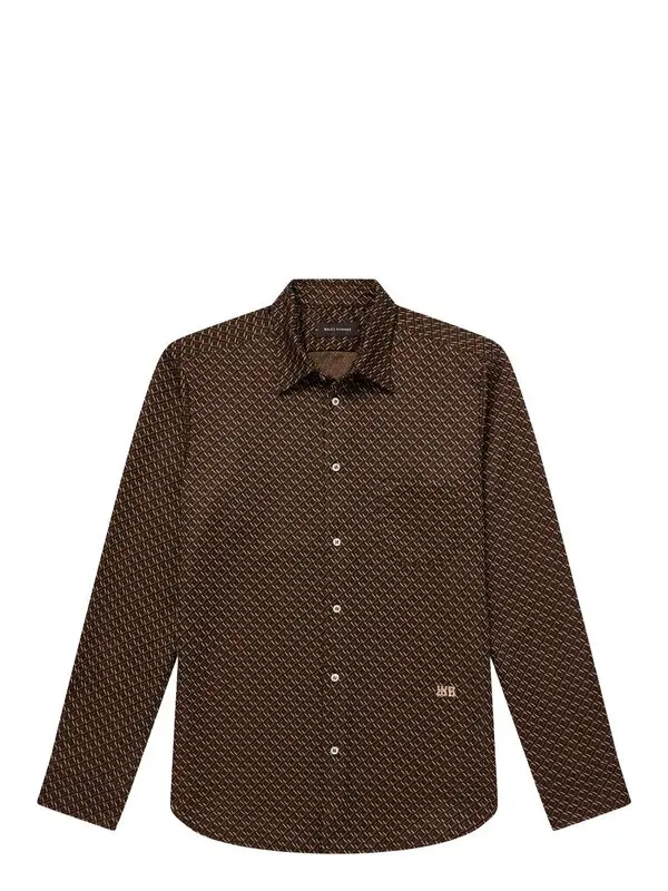 WALES BONNER Doshi Button-down Jacquard-knit Shirt - Brown
