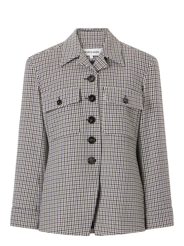 Veronica Beard Molyneux Houndstooth Jacquard Blazer - Blue