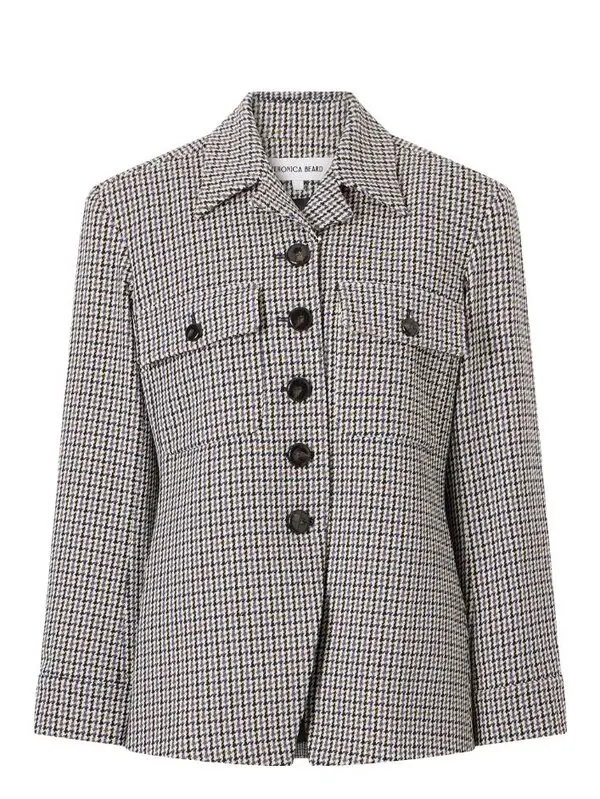 Veronica Beard Molyneux Houndstooth Jacquard Blazer - Blue