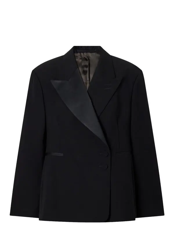 WALES BONNER Gallery Satin-trimmed Wool-twill Jacket - Black