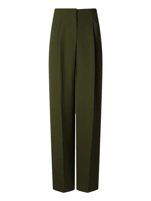 Veronica Beard Kenneth Stretch-crepe Wide-leg Pants - Green