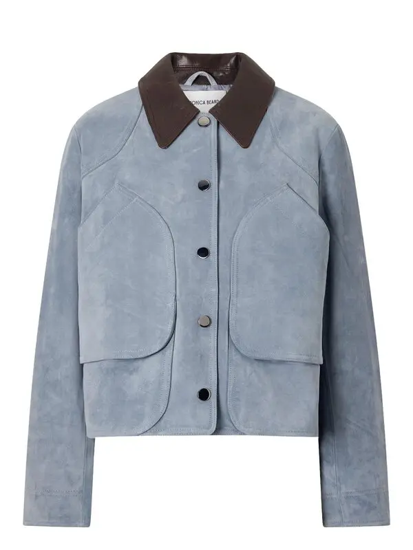 Veronica Beard Walters Suede Jacket - Blue